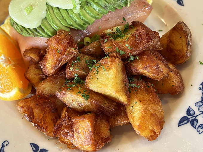 These home fries achieve the breakfast potato holy grail: crispy exteriors that give way to fluffy interiors with every satisfying bite.