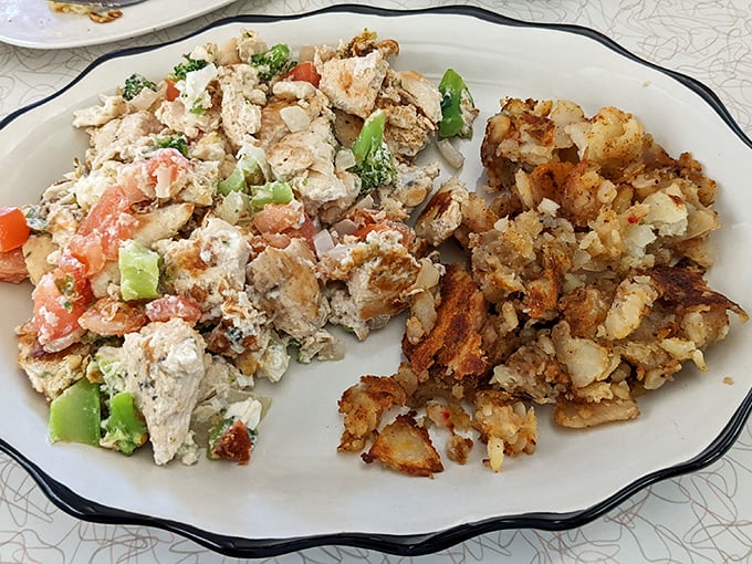 The chicken salad and home fries combo &ndash; proof that sometimes the most beautiful relationships are the ones nobody saw coming.