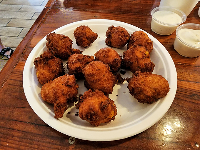 These hush puppies aren't staying quiet about their perfect crunch-to-softness ratio&mdash;they're practically shouting for a dunk in that sauce.