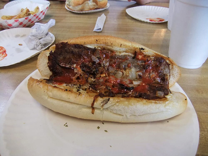 This isn't just a sandwich; it's a meaty masterpiece that laughs in the face of dainty portions and reminds you what hunger satisfaction truly means.