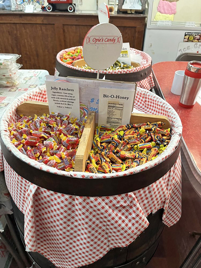 Jolly Ranchers and Bit-O-Honey sharing real estate like friendly neighbors. The perfect candy compromise when you can't decide between fruity or chewy.