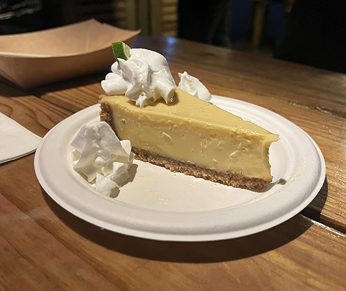 Key lime pie done right&mdash;tart, sweet, creamy, and topped with dollops of whipped cream that make you contemplate ordering a second slice immediately.