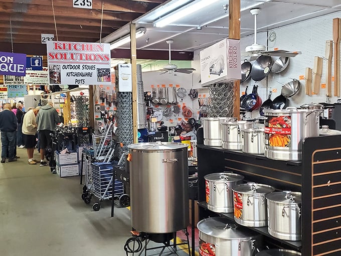 Kitchen Solutions indeed! Enough stainless steel to outfit a small restaurant or the apocalypse bunker of someone who takes their pasta very, very seriously.
