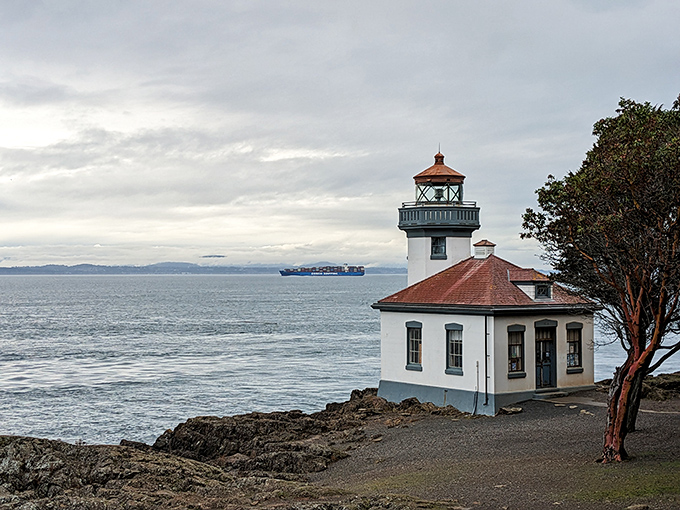 This lighthouse has been photobombing whale watching pictures since 1919, standing sentinel over waters where orcas perform their own version of "Splash."