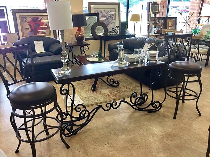 Not just furniture, but conversation pieces with character&mdash;this wrought iron table set practically begs for friends gathering over coffee.