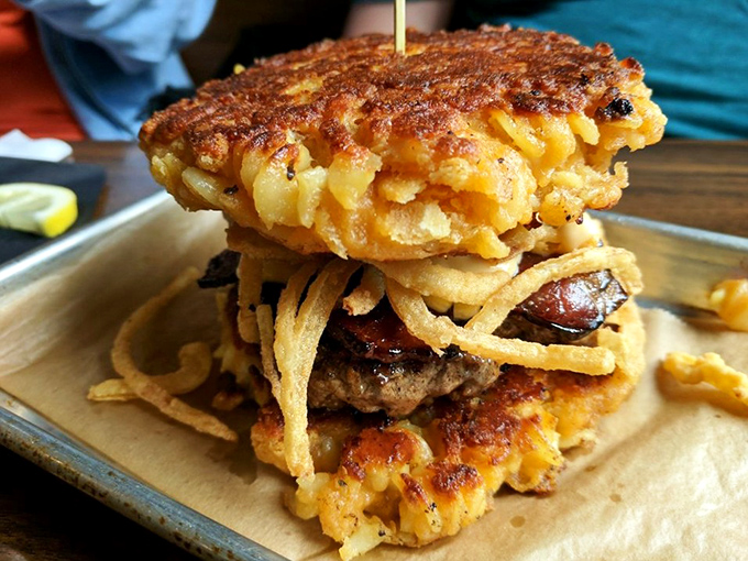 The "Baby Got Mac" burger&mdash;where someone dared to ask "what if mac and cheese was a bun?" and became a local hero.