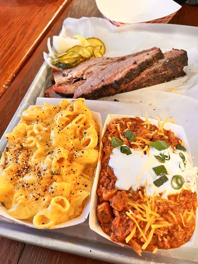 Mac and cheese that doesn't apologize for being exactly what it is&mdash;gloriously rich, unapologetically yellow, and ready to complement that brisket.