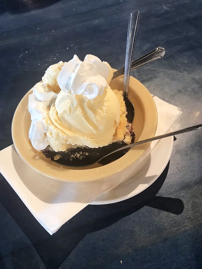 Marionberry cobbler with ice cream: Oregon's answer to the question, "How do we make berries even more irresistible?" Mission accomplished.
