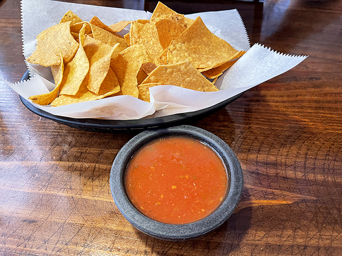 Golden triangles of happiness served alongside salsa that's bright enough to make you forget you're in Kentucky, not Canc&uacute;n.