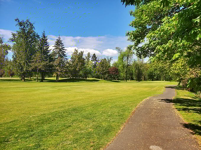 The local golf course offers that perfect blend of challenging play and scenery so beautiful you'll forgive your double bogey.