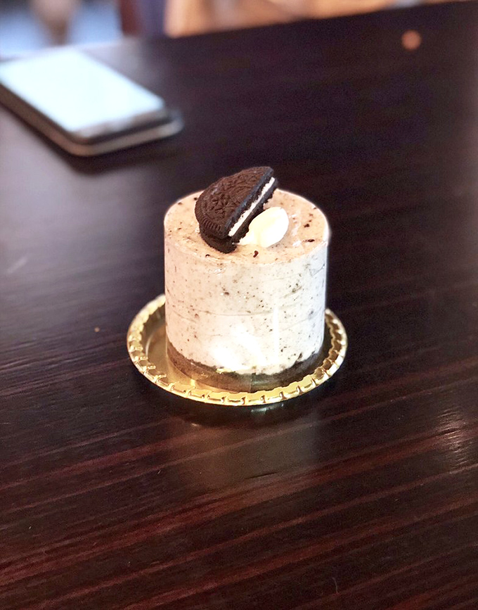 Cookies and cream meet cheesecake in this miniature tower of joy&mdash;proof that sometimes the best things come in small, Oreo-topped packages.