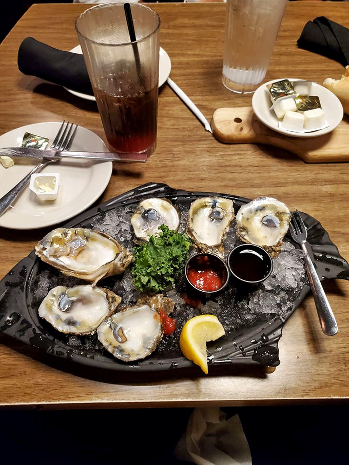 Fresh oysters on ice&mdash;nature's perfect appetizer&mdash;served with classic accompaniments and the unspoken promise that you'll order another half-dozen.