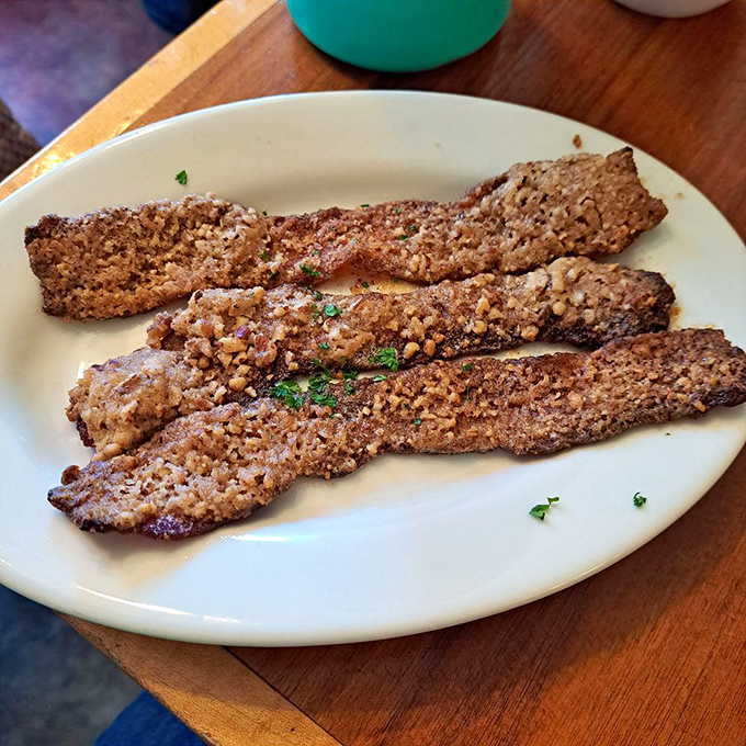 Bacon elevated to art form status&mdash;crispy, nutty, and likely to cause involuntary sounds of appreciation with each bite.