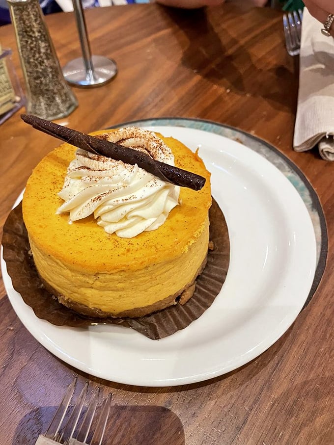 Pumpkin cheesecake that would make even Charlie Brown abandon his great pumpkin search &ndash; autumn on a plate, any time of year.