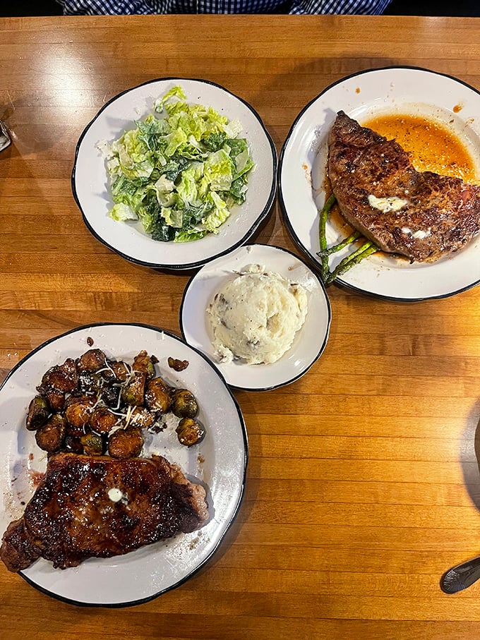 Steak and sides in perfect harmony &ndash; like a delicious quartet where the caramelized ribeye is definitely the lead singer.