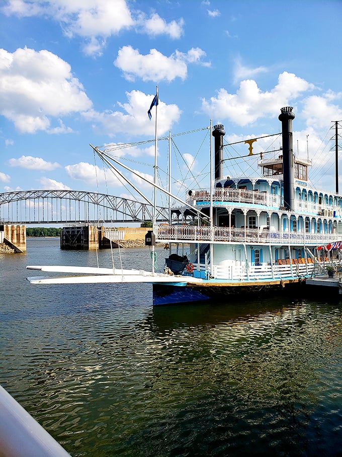 The Riverboat Twilight stands as a gleaming reminder of when the Mississippi was America's main highway. Mark Twain would approve.