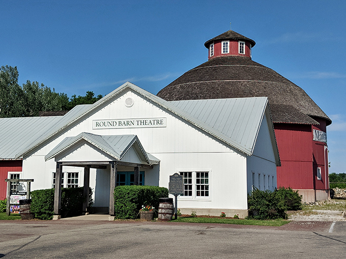 The Round Barn Theatre combines two Midwestern passions: spectacular architecture and entertainment you can enjoy without unbuttoning your pants afterward.
