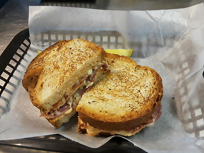 A proper Reuben requires proper technique. This beauty's got the ideal meat-to-sauerkraut ratio that would make any New York deli nod in approval.