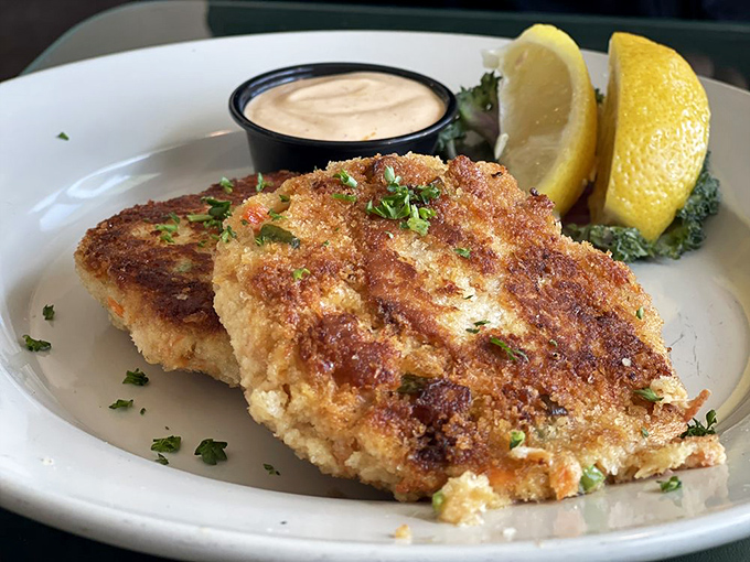 Not all heroes wear capes; some wear golden-brown crusts. This salmon cake is the superhero of seafood&mdash;crispy exterior, tender interior, ready to save lunchtime.