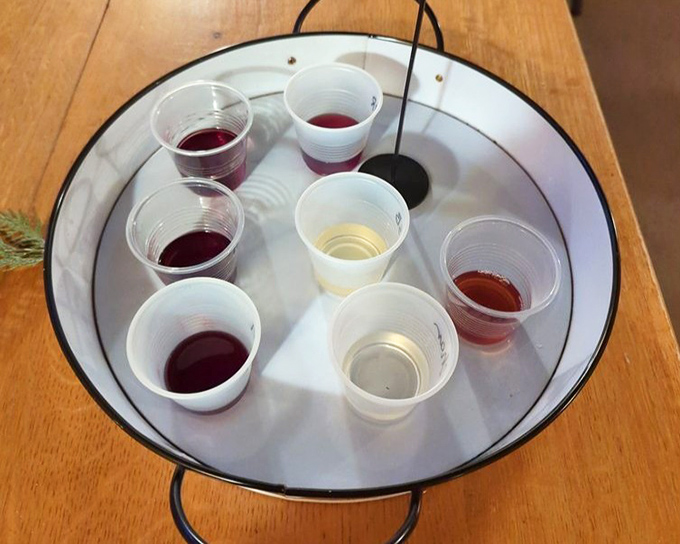 A rainbow of Ohio-grown varietals awaits your verdict&mdash;from deep crimson to pale straw, each tiny cup holds big flavors and bigger possibilities.