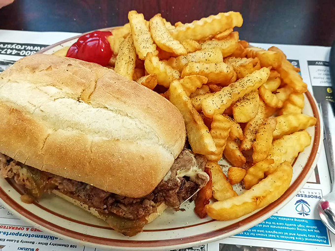 The burger-fry combo that launched a thousand road trips. That perfectly toasted bun cradles a patty that means serious business.