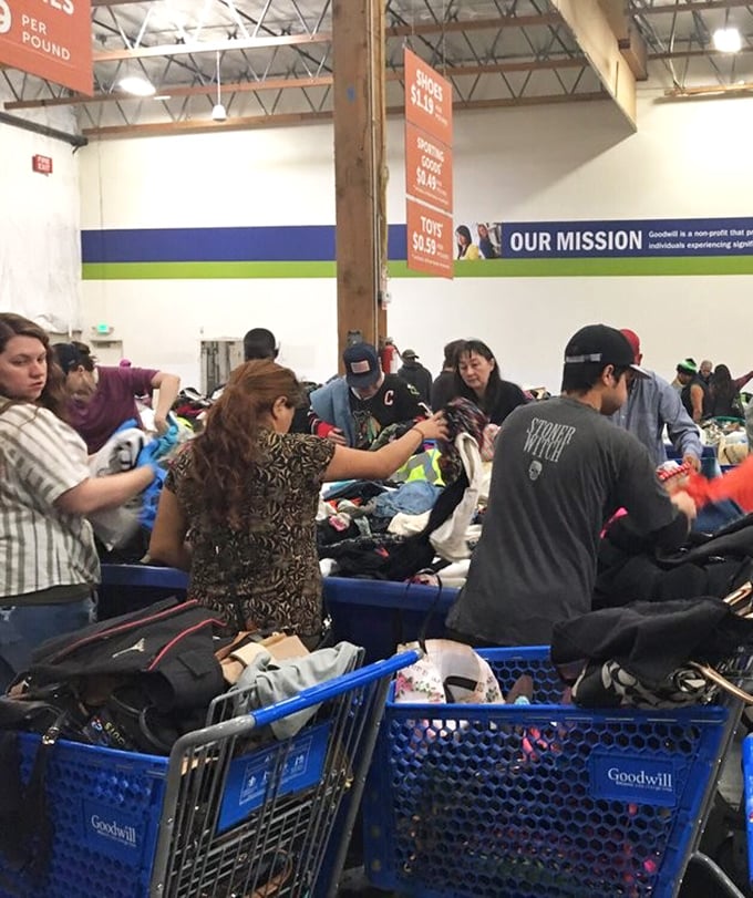 The unspoken choreography of the bin dive&mdash;experienced shoppers know exactly when to reach, when to pause, and when to pounce. 
