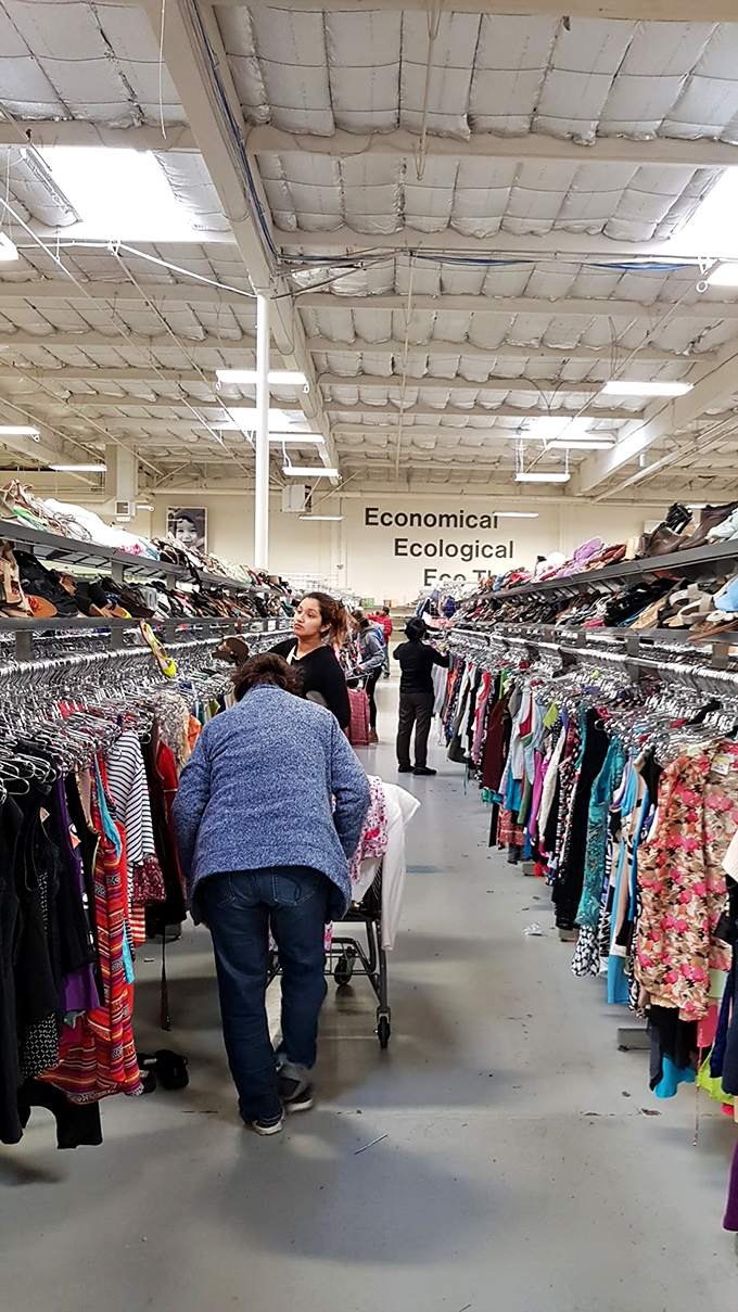 Fellow treasure hunters navigate the clothing maze with the determination of Black Friday warriors. 