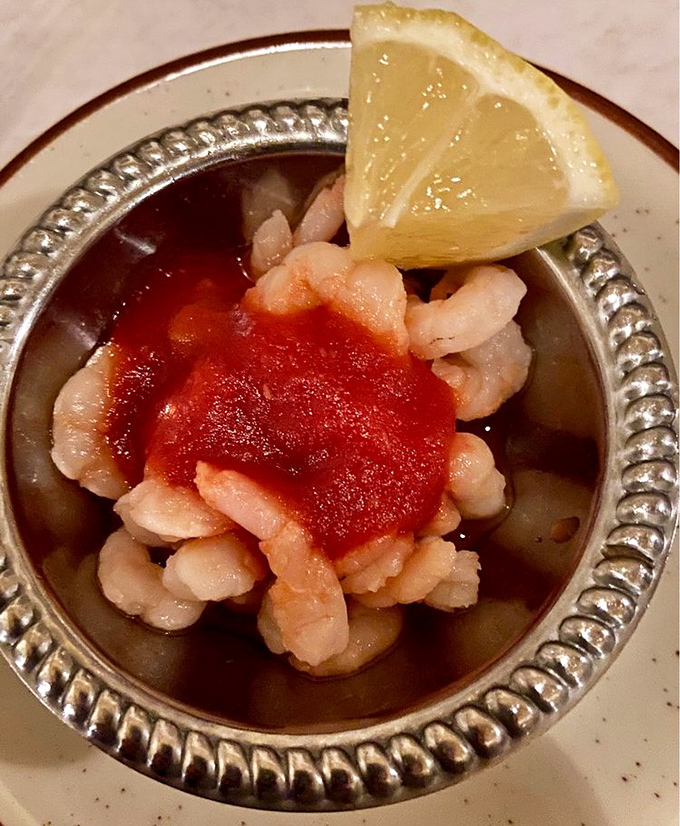 Shrimp cocktail elevated from wedding reception clich&eacute; to seafood revelation&mdash;plump, tender morsels that taste like the ocean at its best.