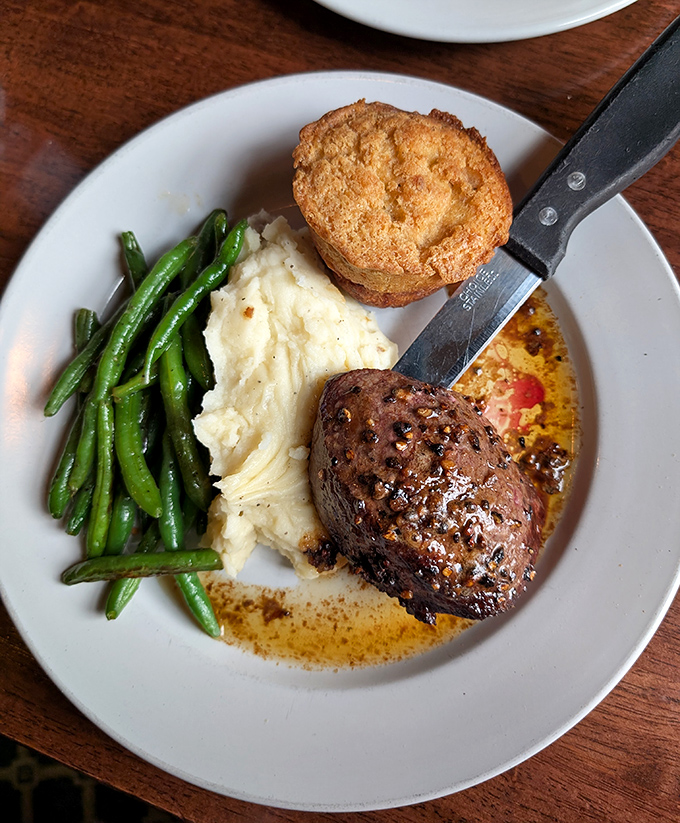 A perfectly seared steak with all the fixings &ndash; proof that Highland cuisine extends well beyond haggis and deep-fried Mars bars.
