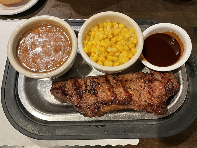 This sirloin doesn't need fancy plating or Instagram filters&mdash;just honest beef with classic sides that would make any Texan nod in approval.