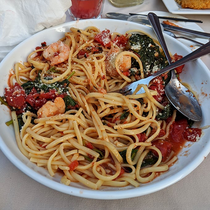 Spaghetti that doesn't just sit there looking pretty&mdash;it's loaded with shrimp, fresh tomatoes, and enough garlic to ward off vampires.