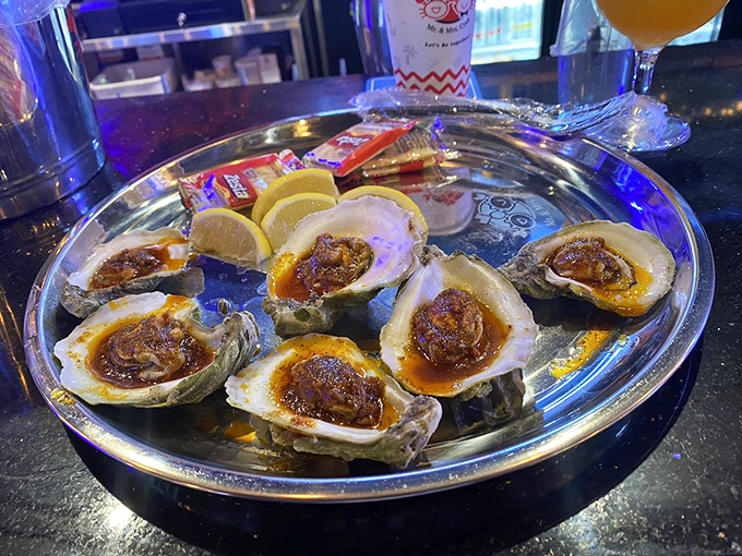 These oysters aren't just served, they're presented&mdash;glistening jewels of the sea topped with savory sauce that makes you forget you ever needed cocktail sauce.