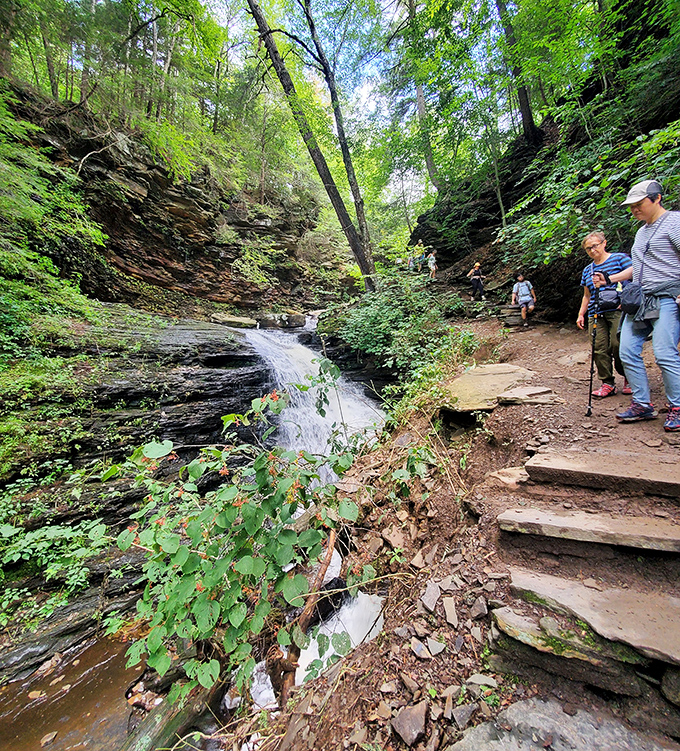 The Falls Trail delivers drama at every turn &ndash; this smaller cascade might be considered the opening act before Ganoga's headlining performance.
