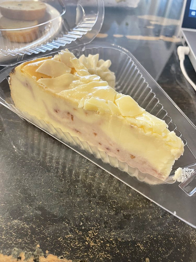 White chocolate and raspberry engage in a perfect dance of sweet and tart. The kind of dessert that makes you close your eyes with each bite.