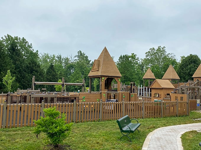 Not just any playground&mdash;this wooden wonderland is where imagination gets its exercise while parents enjoy a moment's peace.
