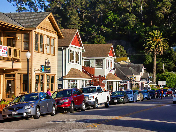 Main Street's wooden facades and pine-framed shops create the kind of small-town tableau that makes you want to cancel your return flight.