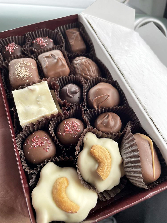 A box of handcrafted chocolates that makes those heart-shaped Valentine's samplers look like they need to try harder.