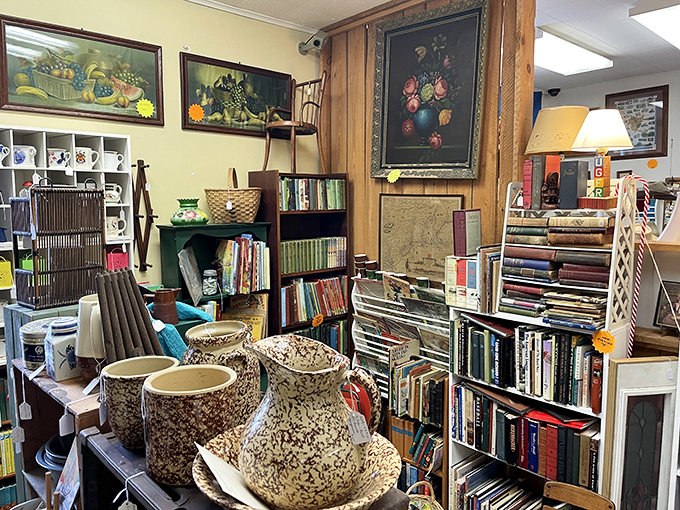 The bookshelf section: where that copy of "Treasure Island" you loved as a kid sits patiently waiting for your nostalgic reunion.