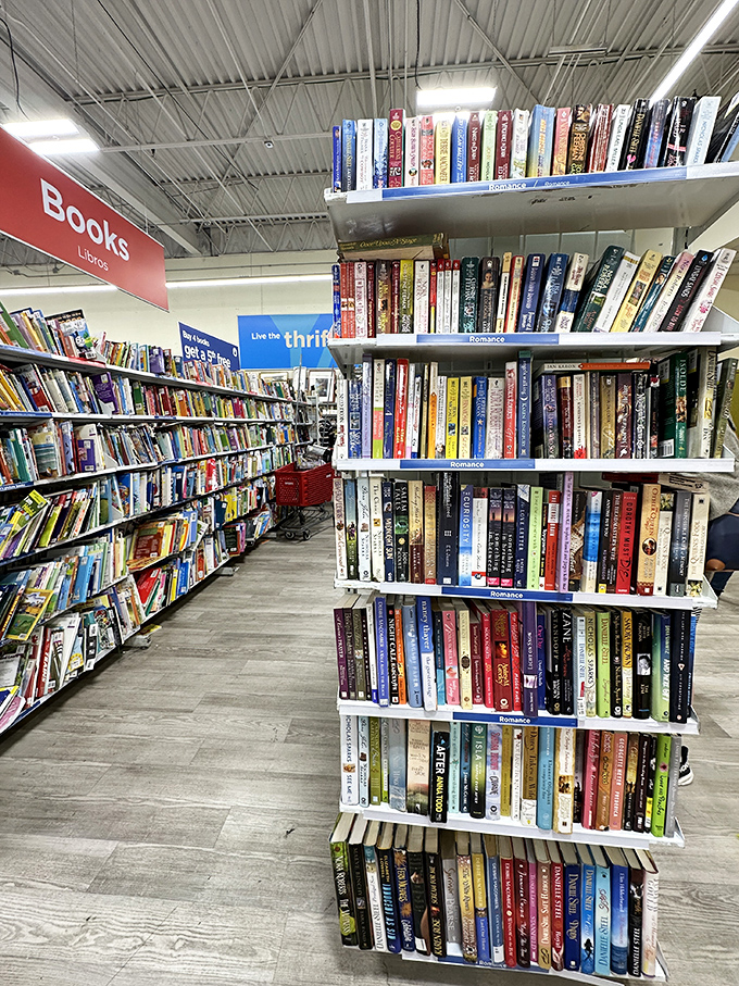 Bibliophile heaven where bestsellers, forgotten classics, and that cookbook you've been meaning to try all cost less than your morning latte.