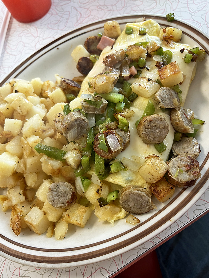 Breakfast alchemy at its finest&mdash;where eggs, potatoes, and sausage transform into a morning symphony that puts cereal to shame.
