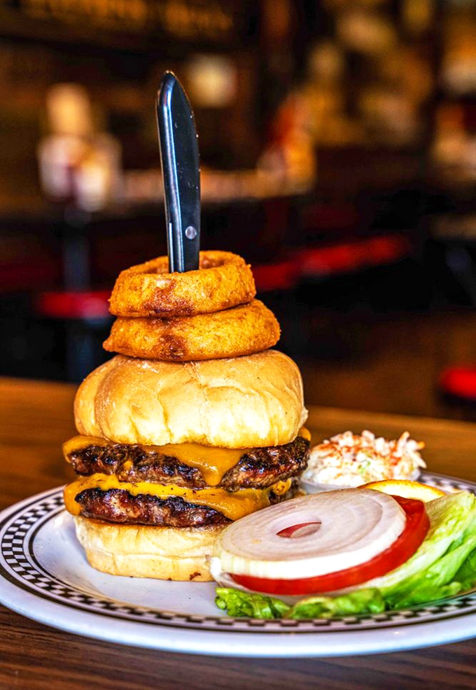 That knife isn't for cutting&mdash;it's holding down a burger that might otherwise float away on its own deliciousness.