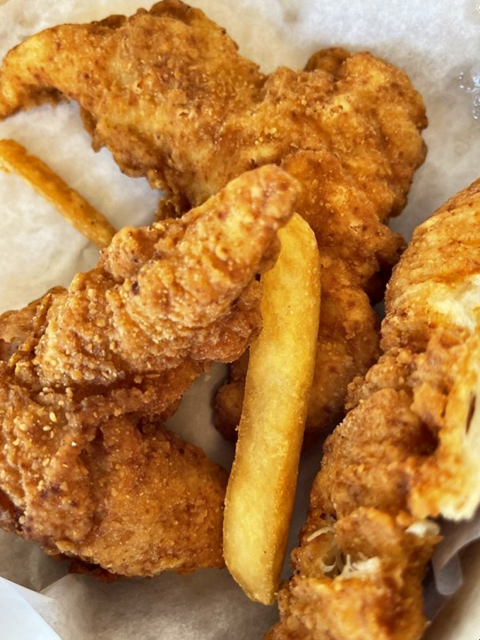 Golden-brown treasures from the fryer. These chicken tenders aren't just sides&mdash;they're crispy supporting actors in the delicious drama of your meal.