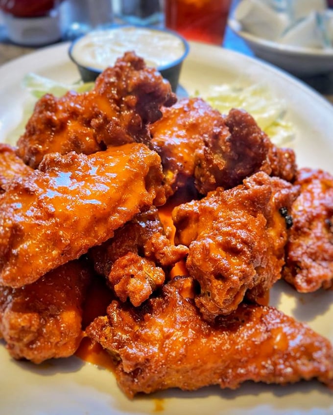 Buffalo wings with that perfect crisp-to-sauce ratio&mdash;the kind that make you wonder why anyone bothers with fancy food when this exists.