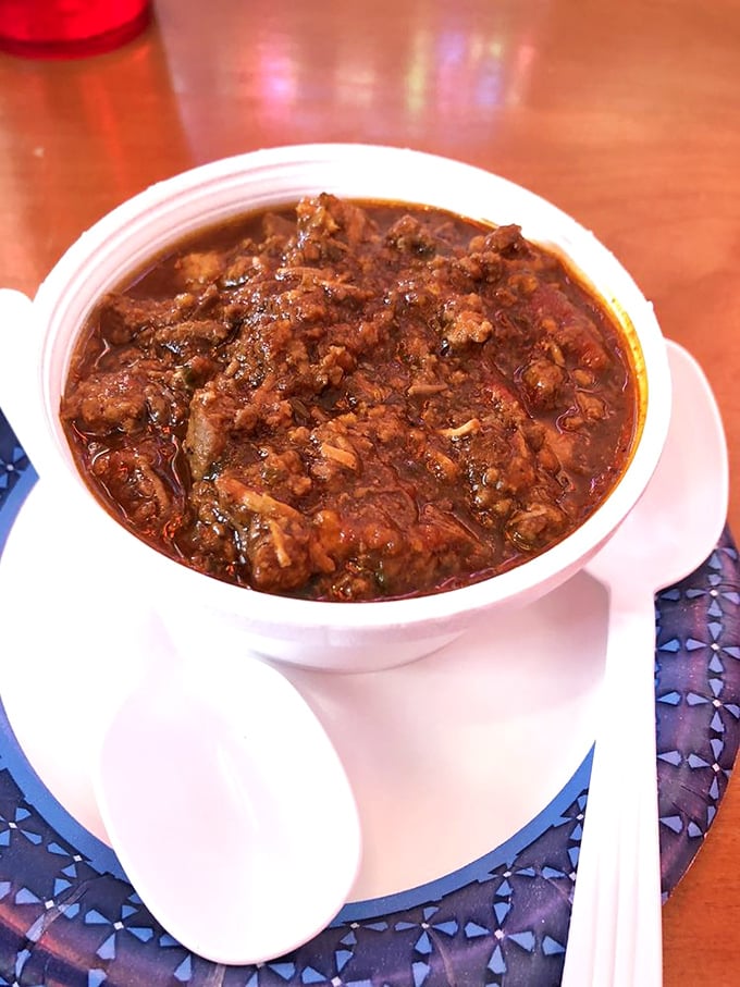 This isn't just chili—it's a bowl of slow-simmered commitment. The kind of hearty comfort that makes winter in Ohio almost bearable.