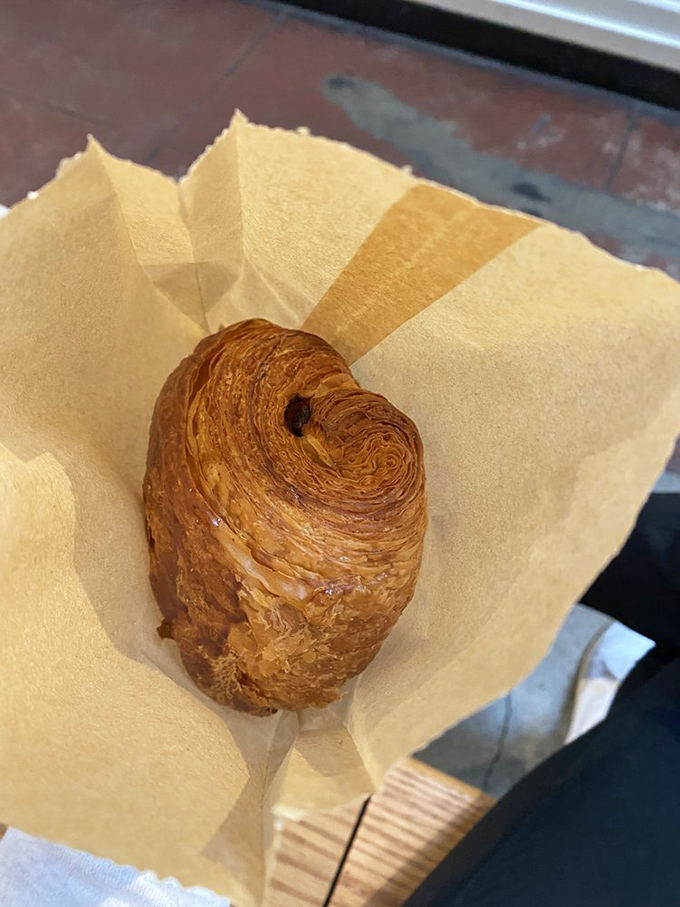 Golden, buttery, and flakier than your uncle's fishing stories &ndash; this chocolate croissant means serious business. 