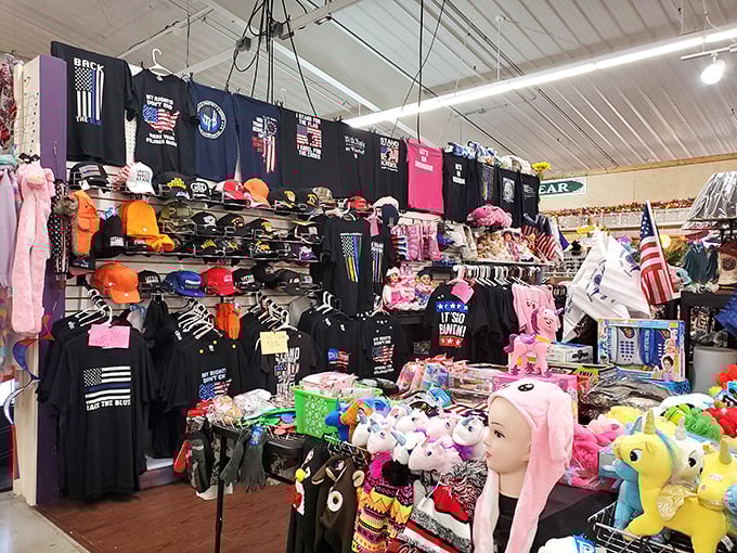 From patriotic tees to playful pink accessories, this clothing vendor has something for everyone. That unicorn hat might just be calling your name!