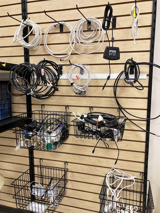 The electrical department: where tech goes for its encore performance. One person's outdated cable is another's DIY solution.