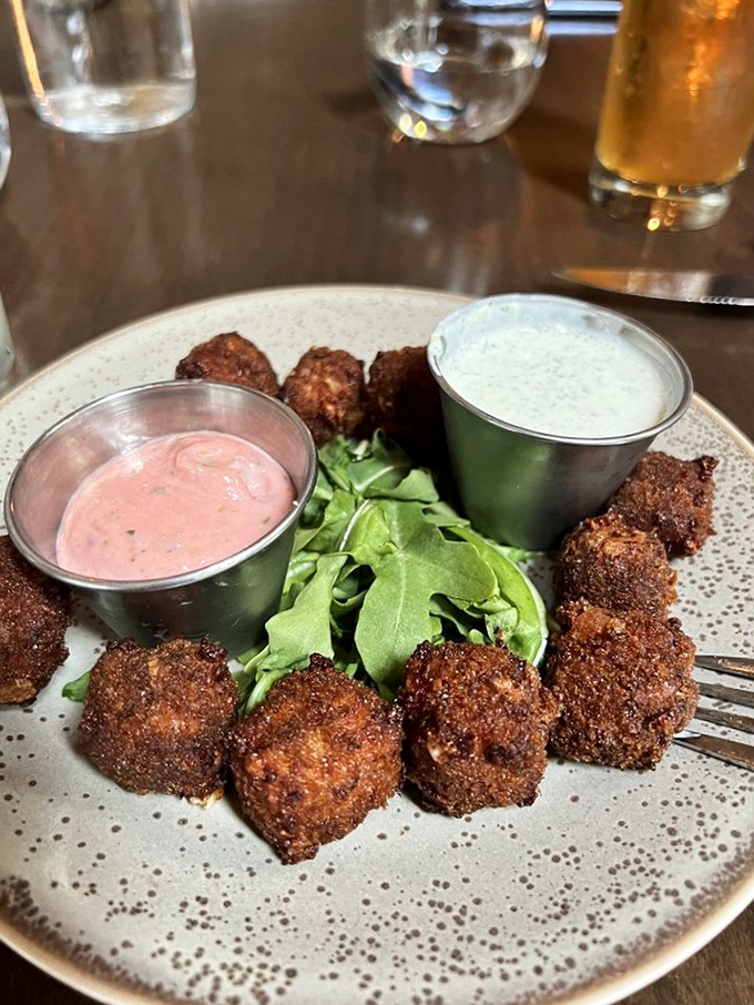 Perfectly golden bites that crunch then melt. Served with dipping sauces that make you wonder why you've wasted time on lesser appetizers.