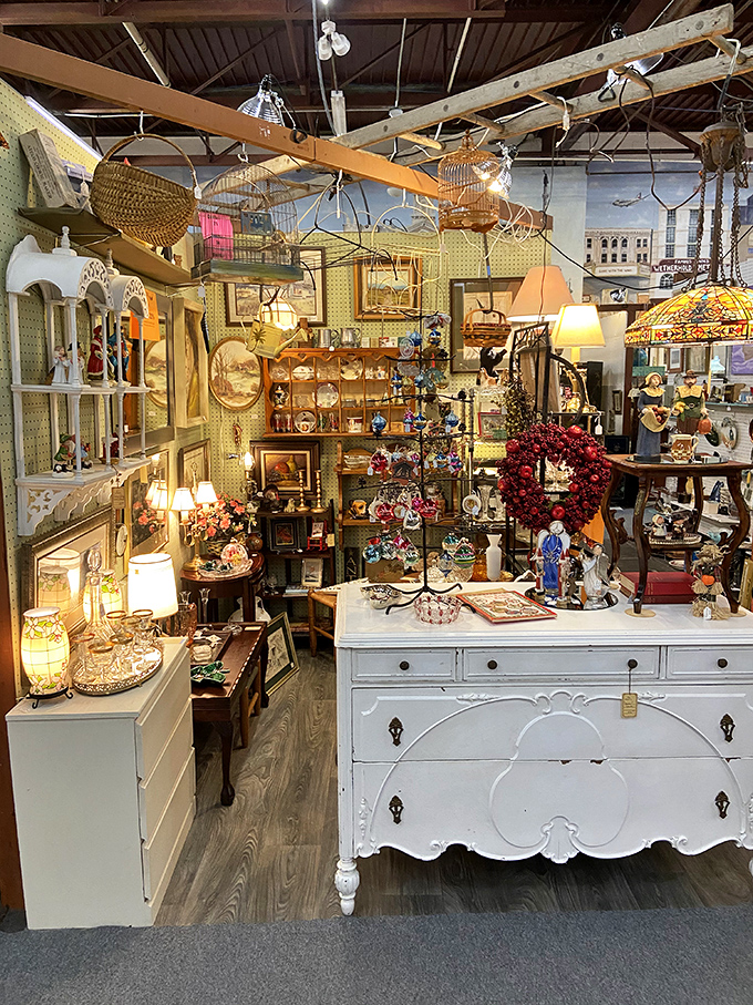 Curated chaos at its finest—where mid-century modern meets Victorian elegance in a dance of styles across decades.