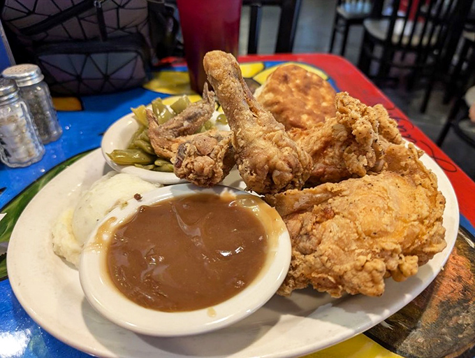 Golden, crispy, and utterly magnificent&mdash;this fried chicken has clearly taken a PhD course in how to achieve the perfect crust-to-juicy-meat ratio.